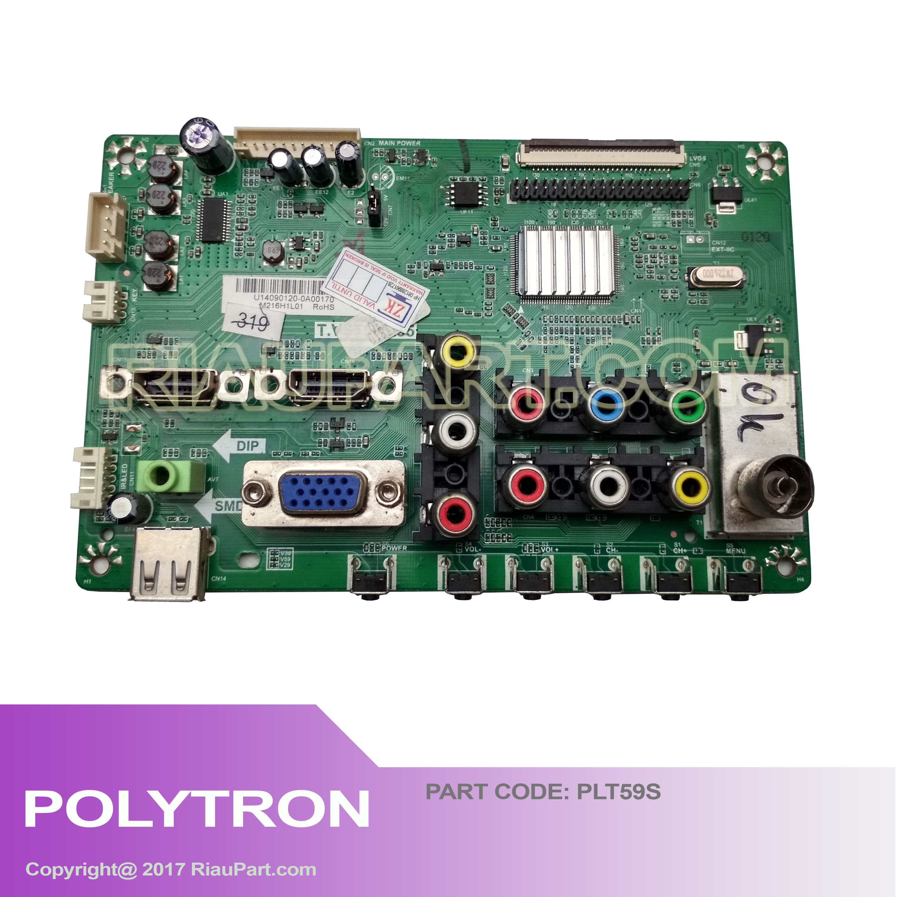 MESIN TV - MAIN UNIT - MAINBOARD TV LCD POLYTRON PLD22D900 PLD22D901 ...